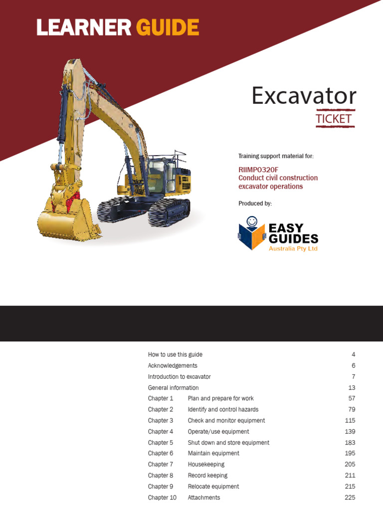 SAMPLE-Excavator_learner_guide_RIIMPO320F | PDF