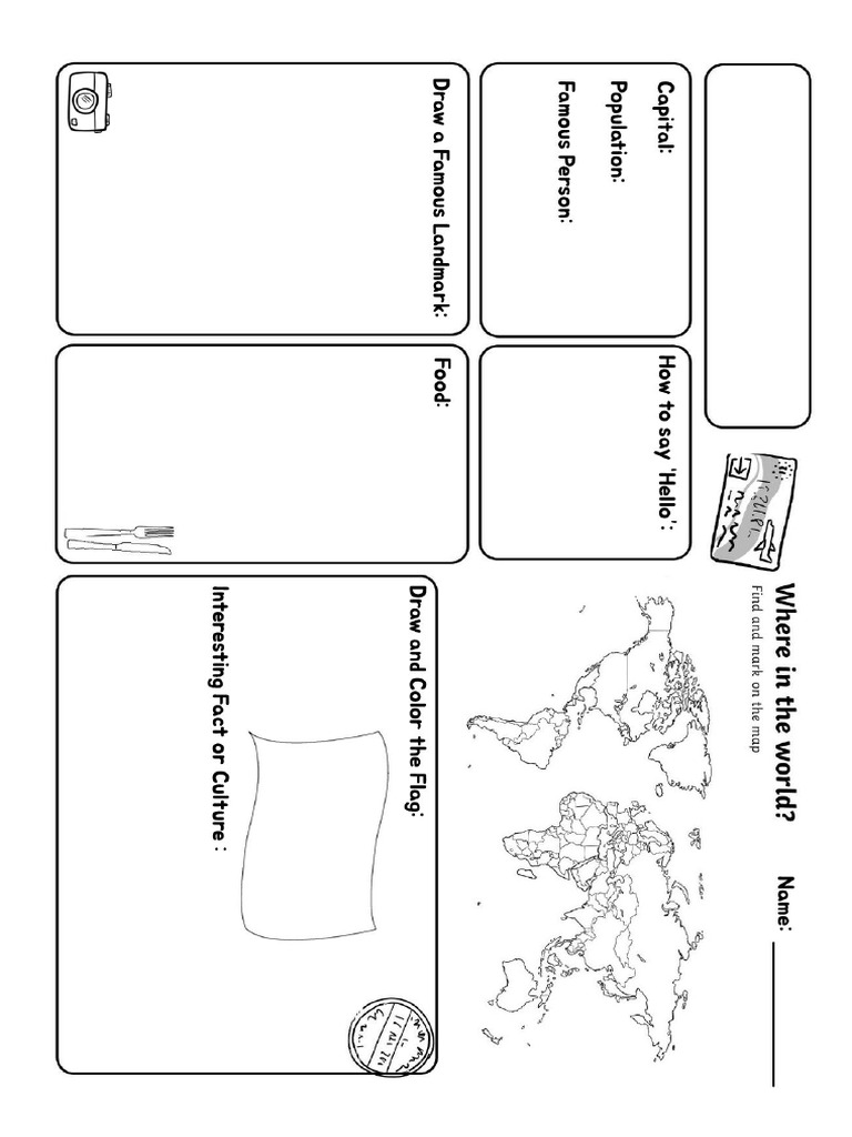 Writing Worksheet - Country Research | PDF