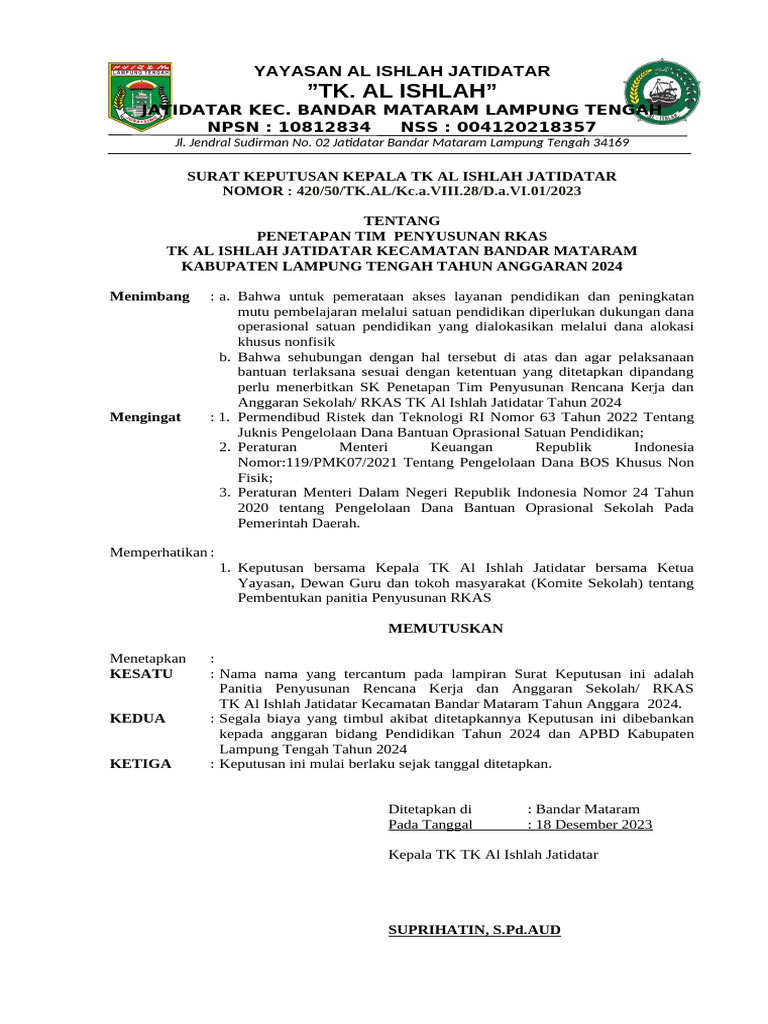 Al - Ishlah - Berkas Pengesahan Arkas | PDF