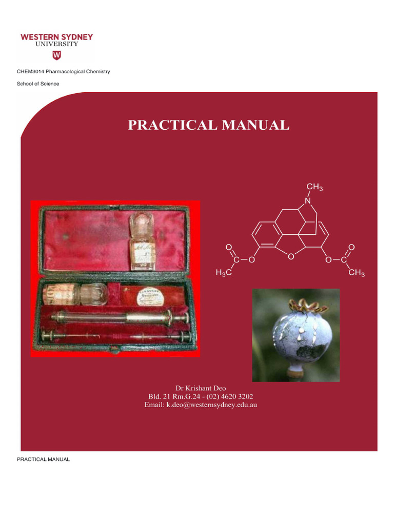 Pharmacological Chemistry Practical Manual | PDF | Chemistry