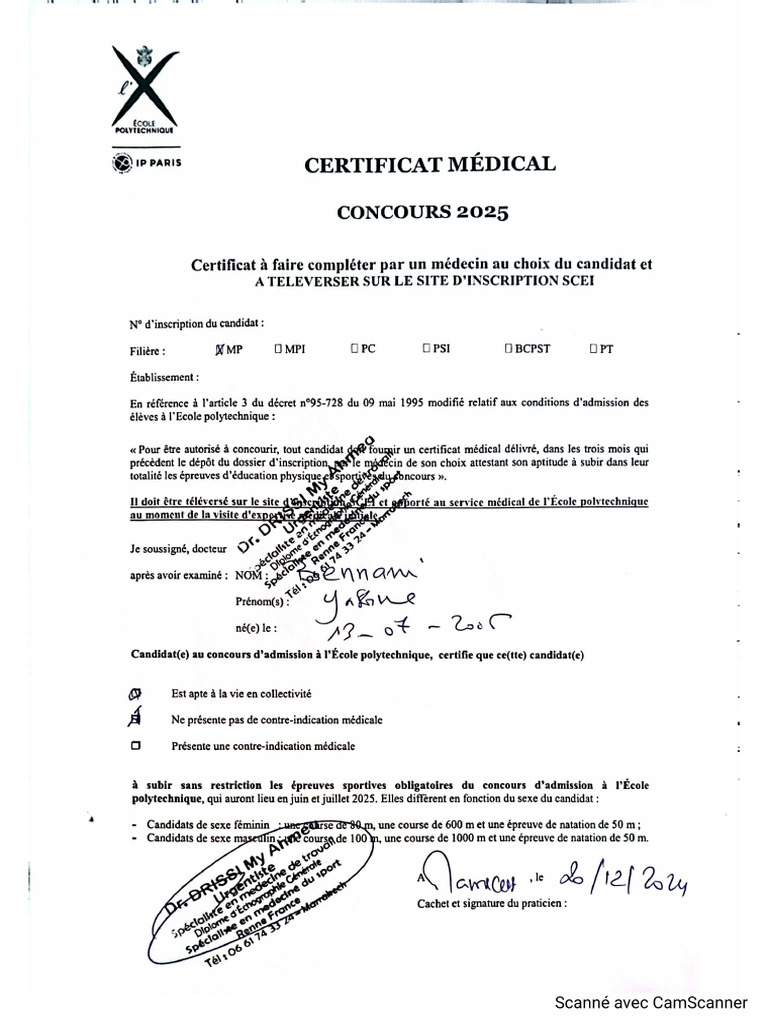Certificat Medical | PDF