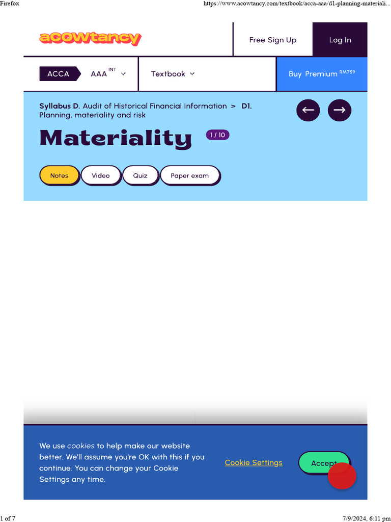 ACCA - Materiality | PDF