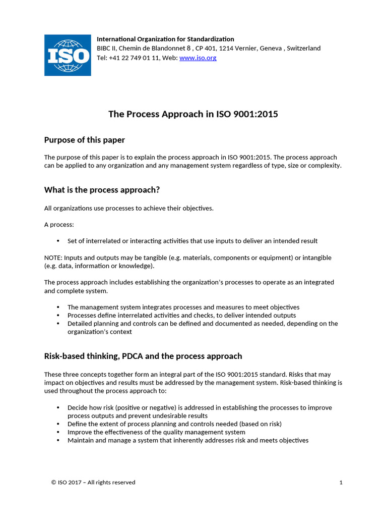 Understanding ISO 9001 Process Approach | PDF | Iso 9000 | Business