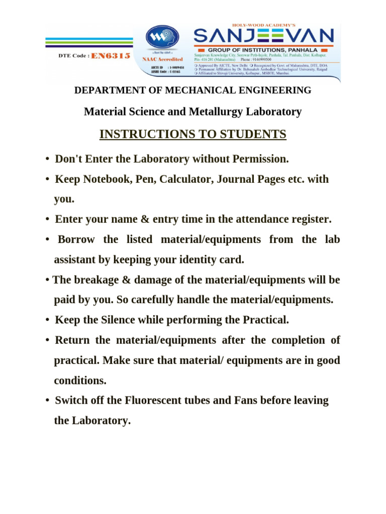 Lab Safety and Conduct Guidelines | PDF