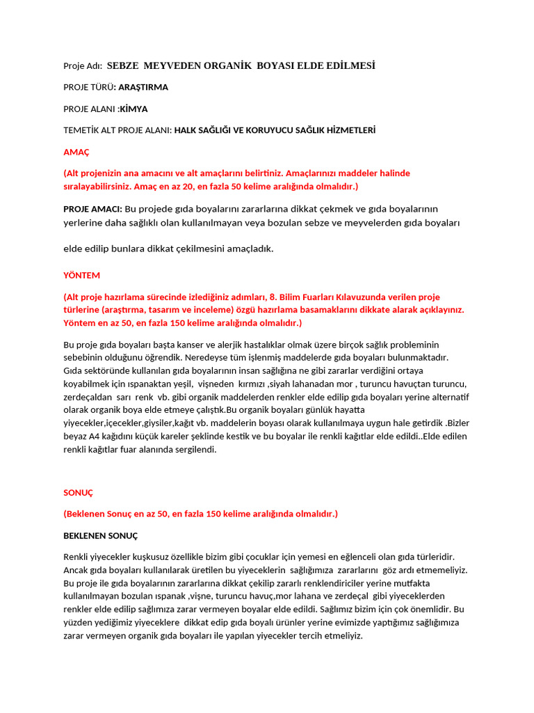 Organik Gıda Boyası MERYEM BAKİ | PDF