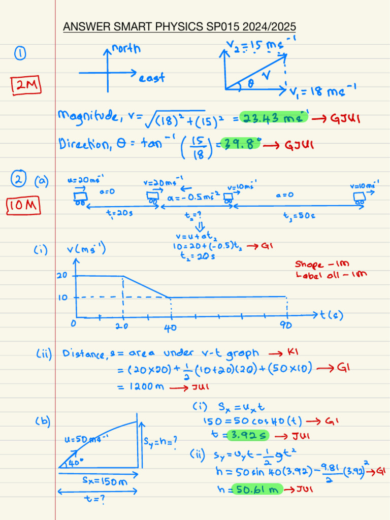Smart Physics SP015 Answers 2024/2025 | PDF