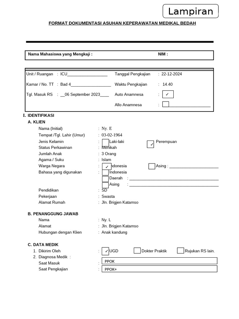 Format Dokumentasi Asuhan Keperawatan Medikal Bedah | PDF