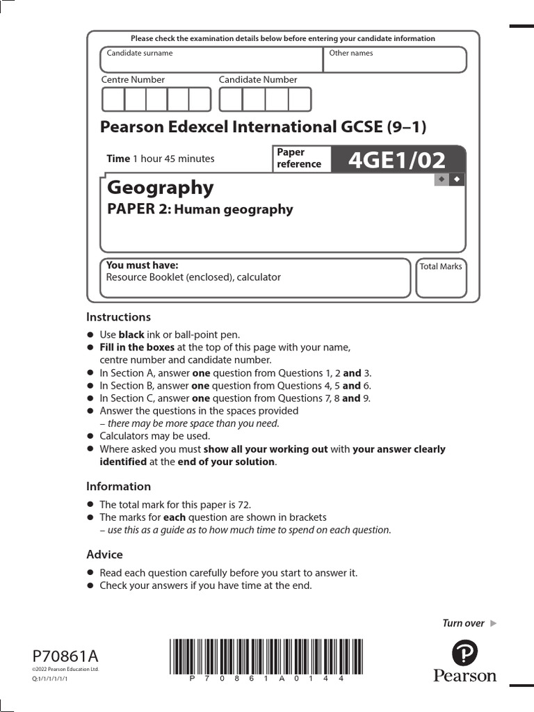 Geography Exam Paper Instructions | PDF | Agriculture | Sustainable ...