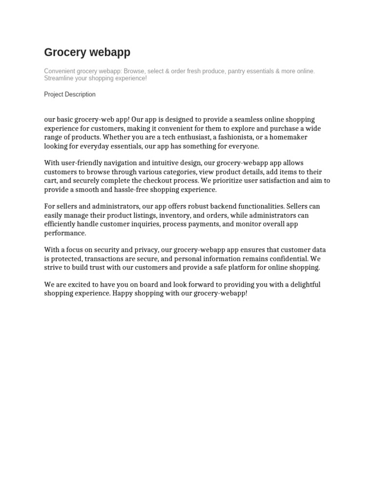 5 - Grocery webapp | PDF