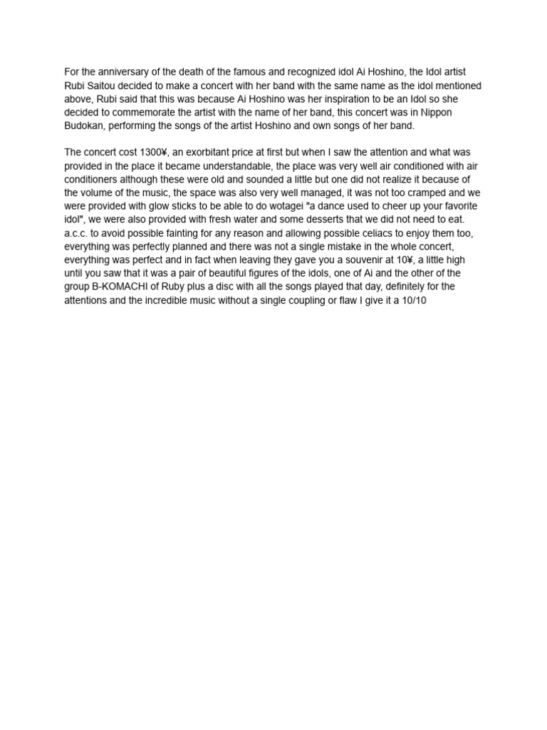 Review of the Rubí's Concert | PDF