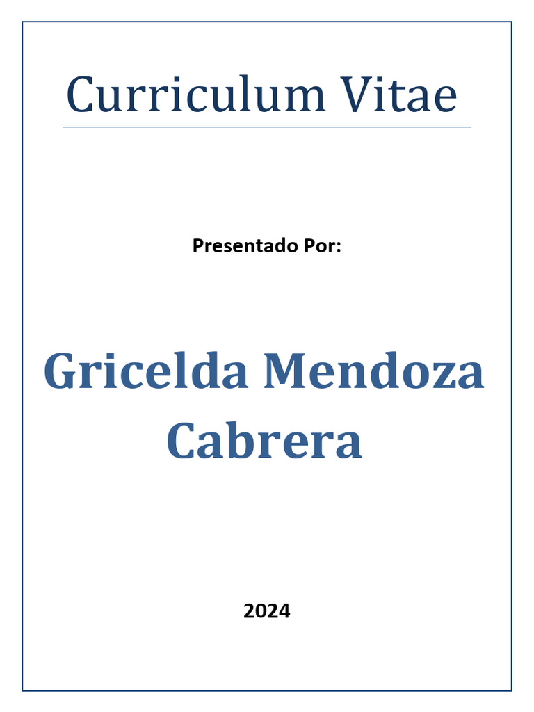 Curriculum Vitae Gricelda Mendoza Cabrera | PDF