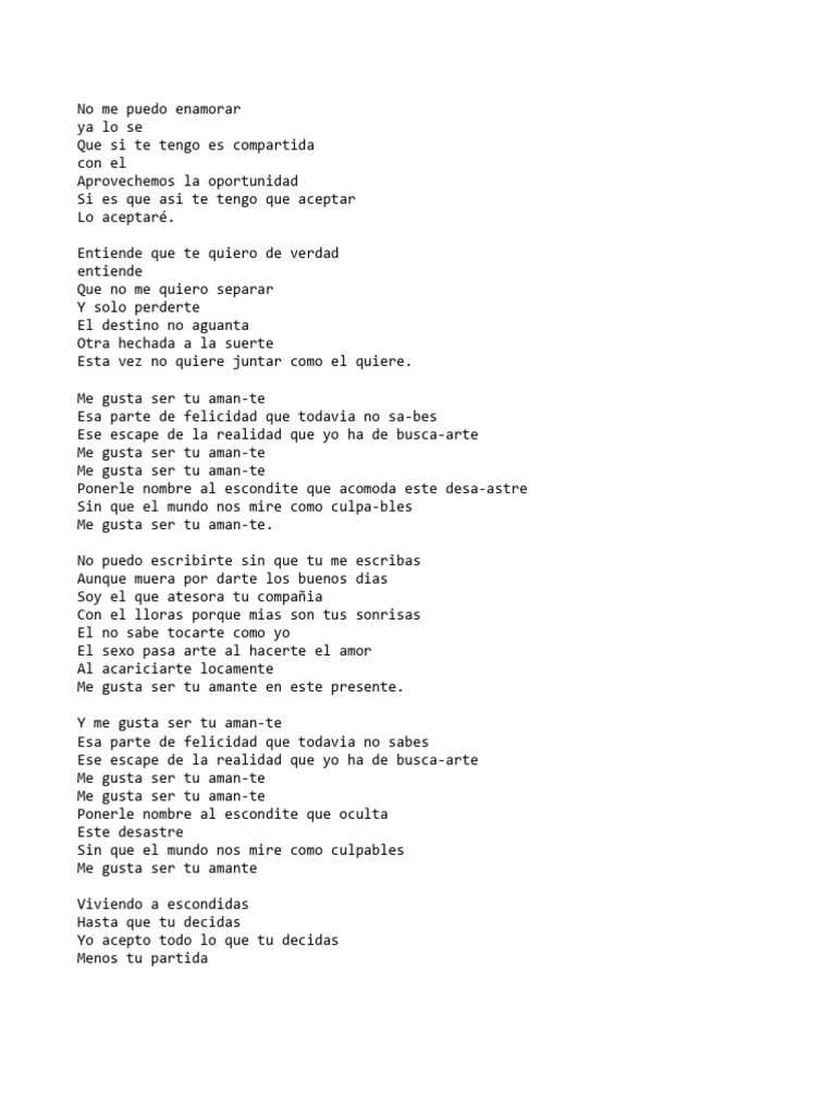 Me Gusta Ser Tu Amante | PDF