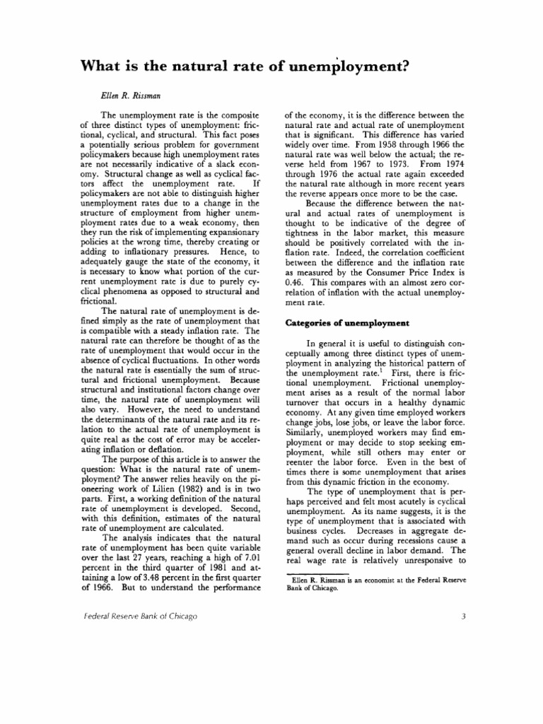 Ep Sep Oct1986 Part1 Rissman PDF | PDF | Unemployment | Labour Economics