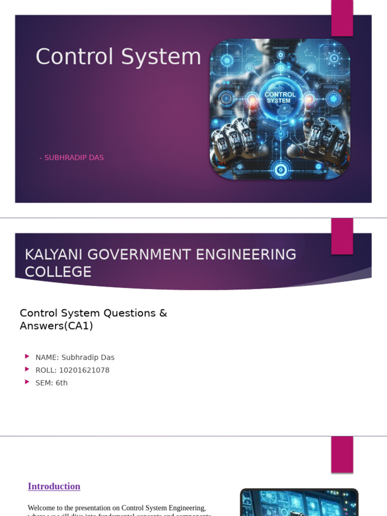 Control System Ca1 | PDF | Actuator | Electric Generator