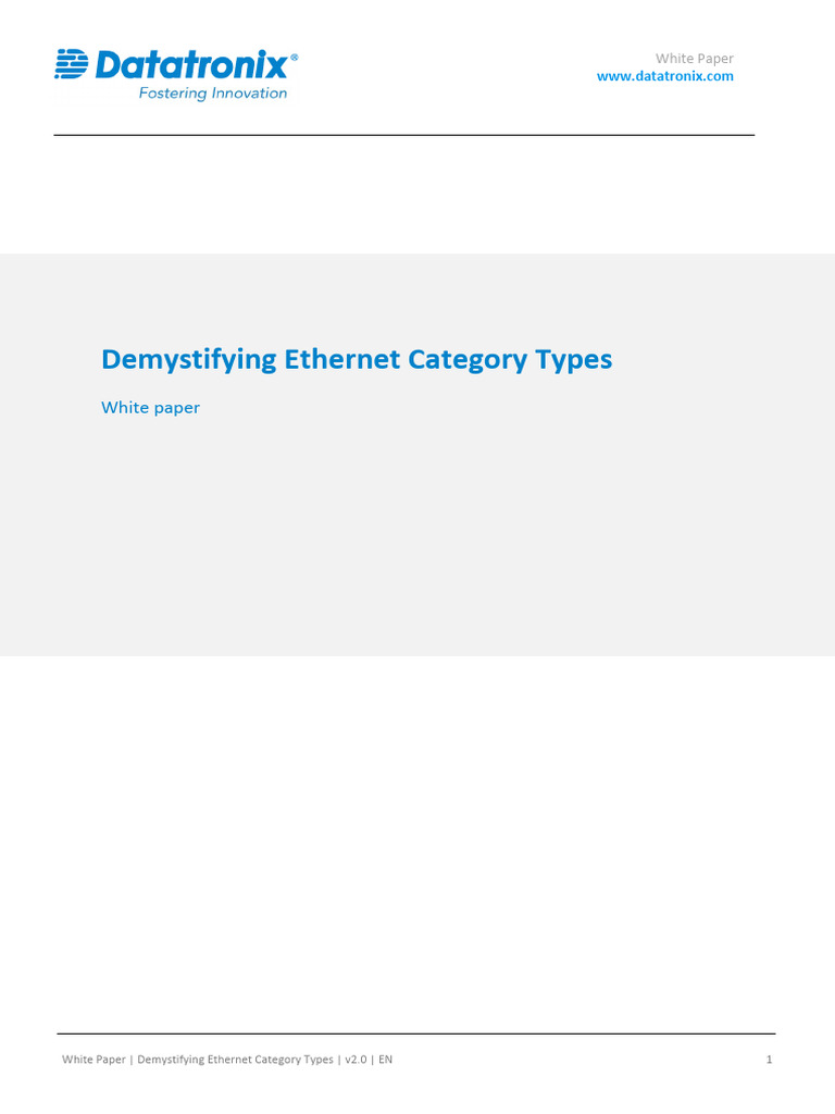 DT_Demystifying_Ethernet_Category_Types_White_Paper_Rev.2.0 | PDF | Electromagnetic Interference ...