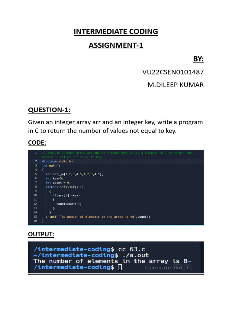 Intermediate Coding Ii - Assignment-1 | PDF