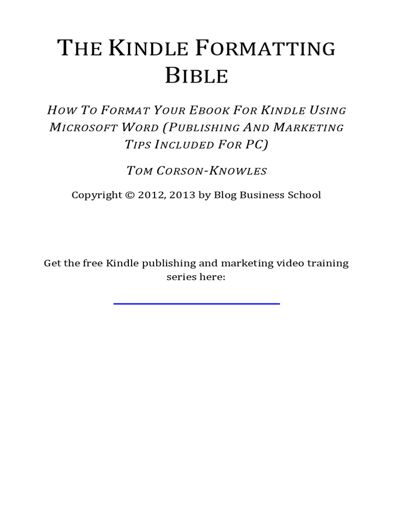 13 - Formatting Your Book Using Microsoft Word | PDF | Hyperlink ...