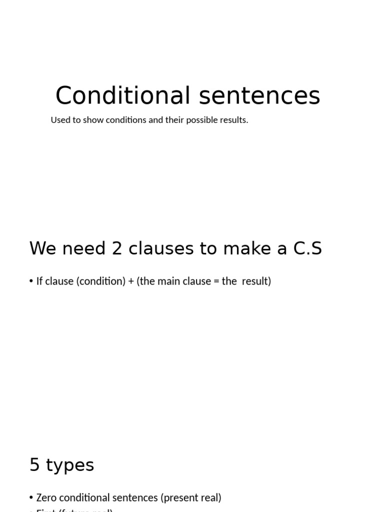 Understanding Conditional Sentences | PDF