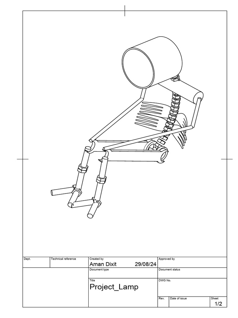Project - Lamp Assembly Drawing v1 | PDF