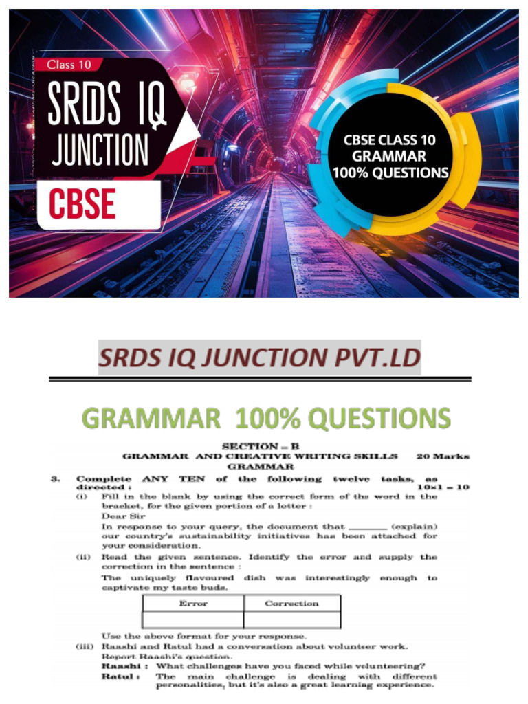 SRDS Grammar 100 Cent Questions | PDF