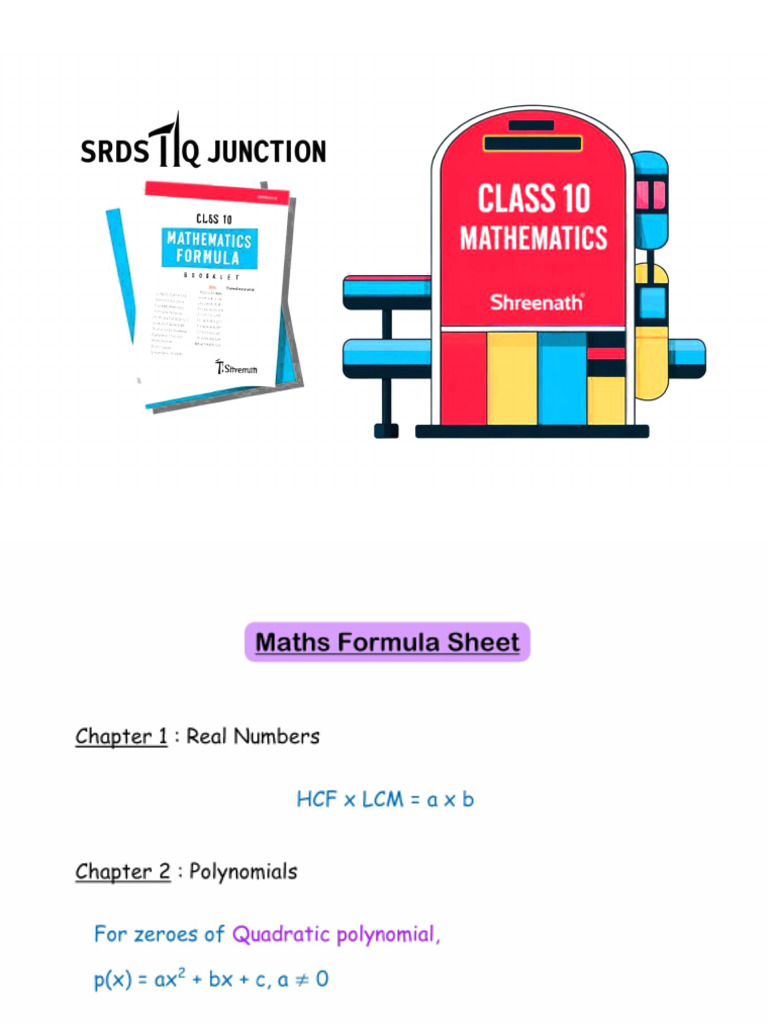Maths Formula Booklet SRDS | PDF