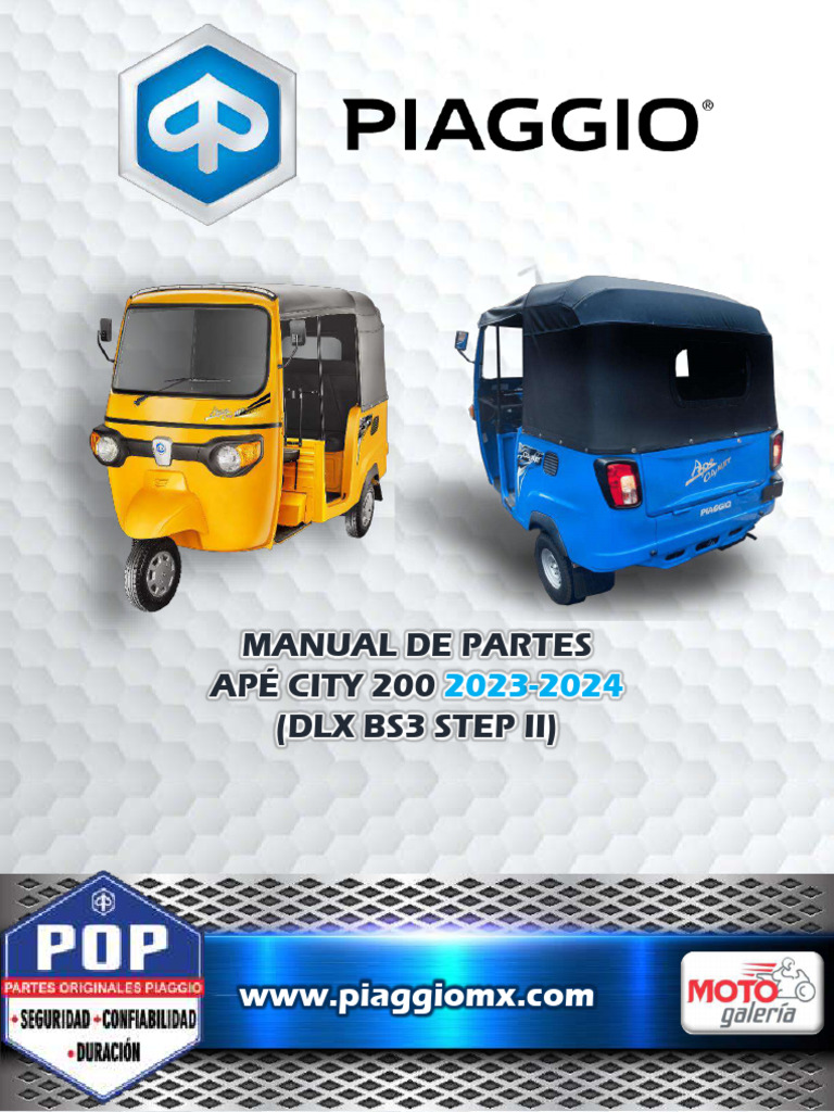 Manual de Partes Apé City 200 2023-2024 | PDF | Partes de vehículo ...