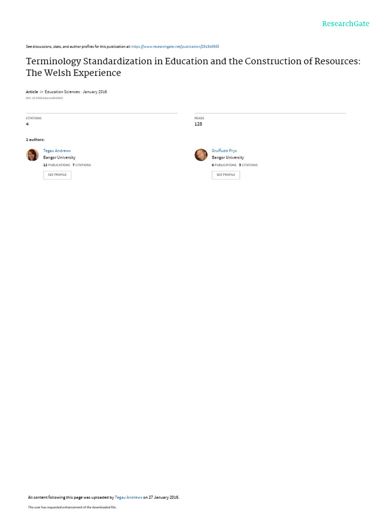 Terminology Standardization in Education and The C | PDF | Optical ...