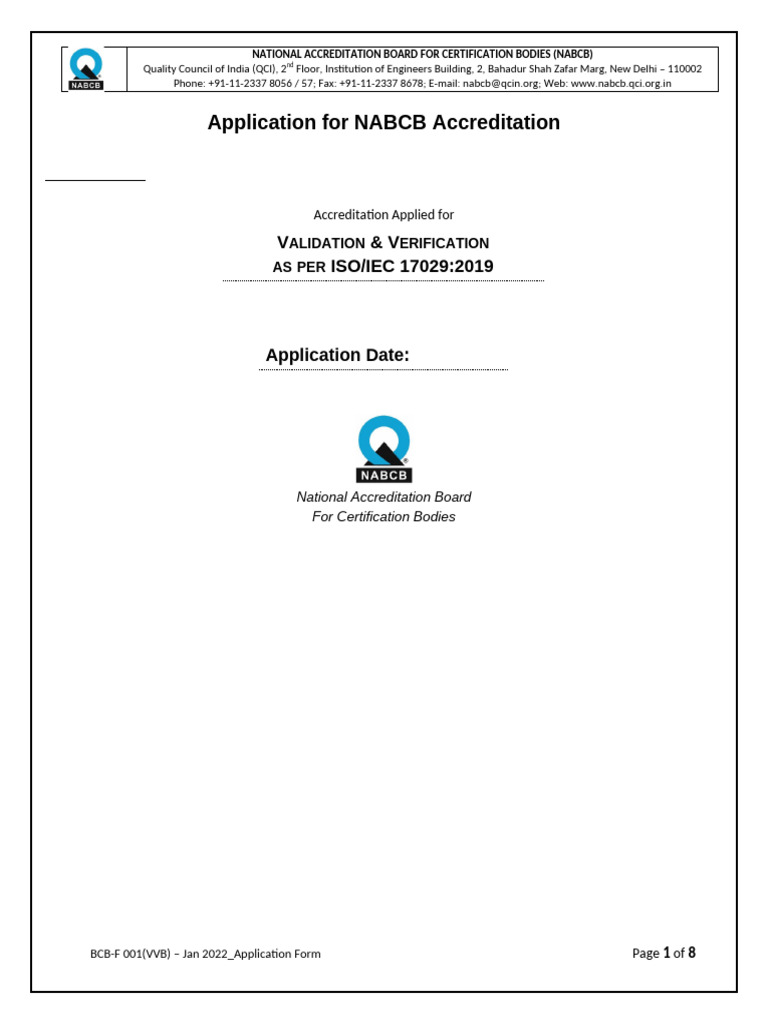 BCB F001 - VVB - Application Form - Jan 2022 | PDF | Verification And ...