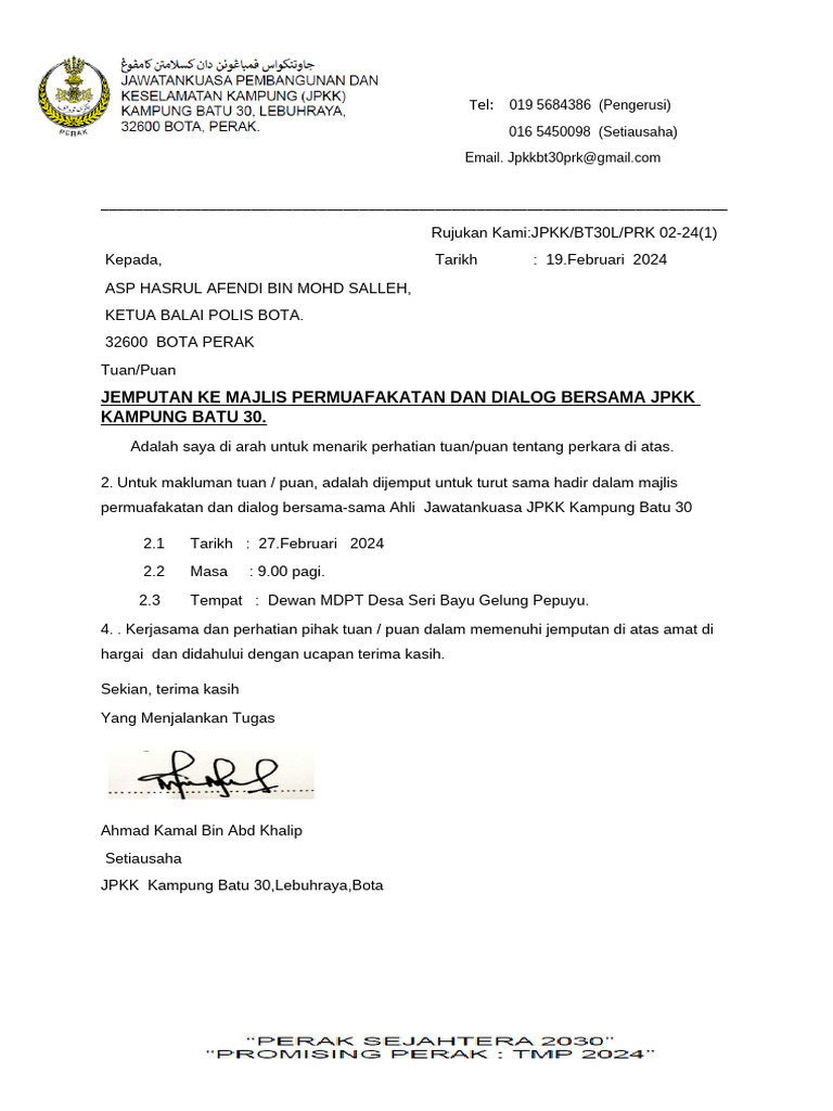 jemputan majlis dialog polis | PDF
