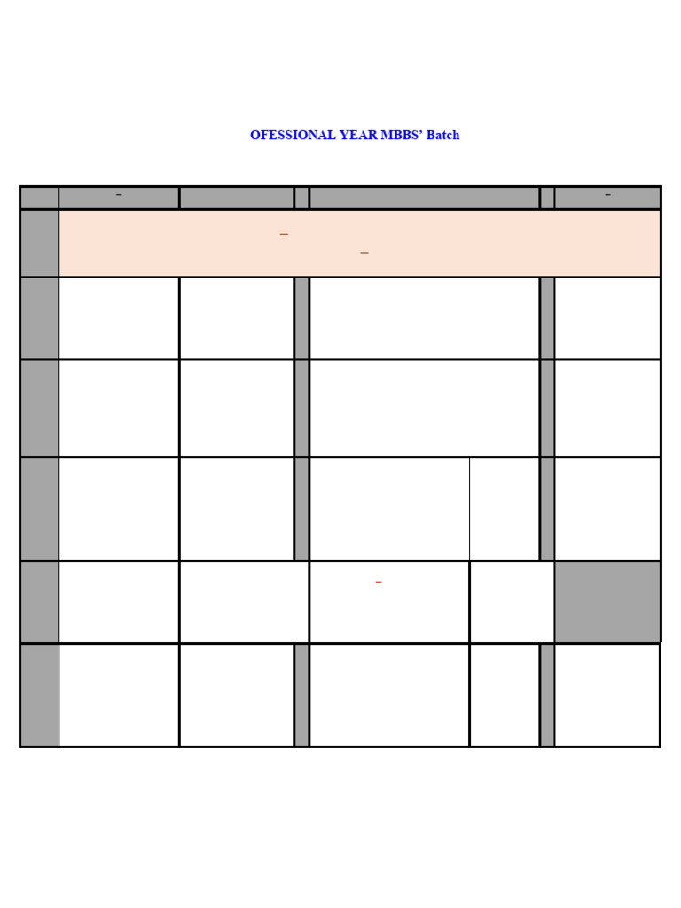 1st Year MBBS CARDIOVASCULAR-I MODULE Week-1 Time Table 2024 - 2024-11 ...