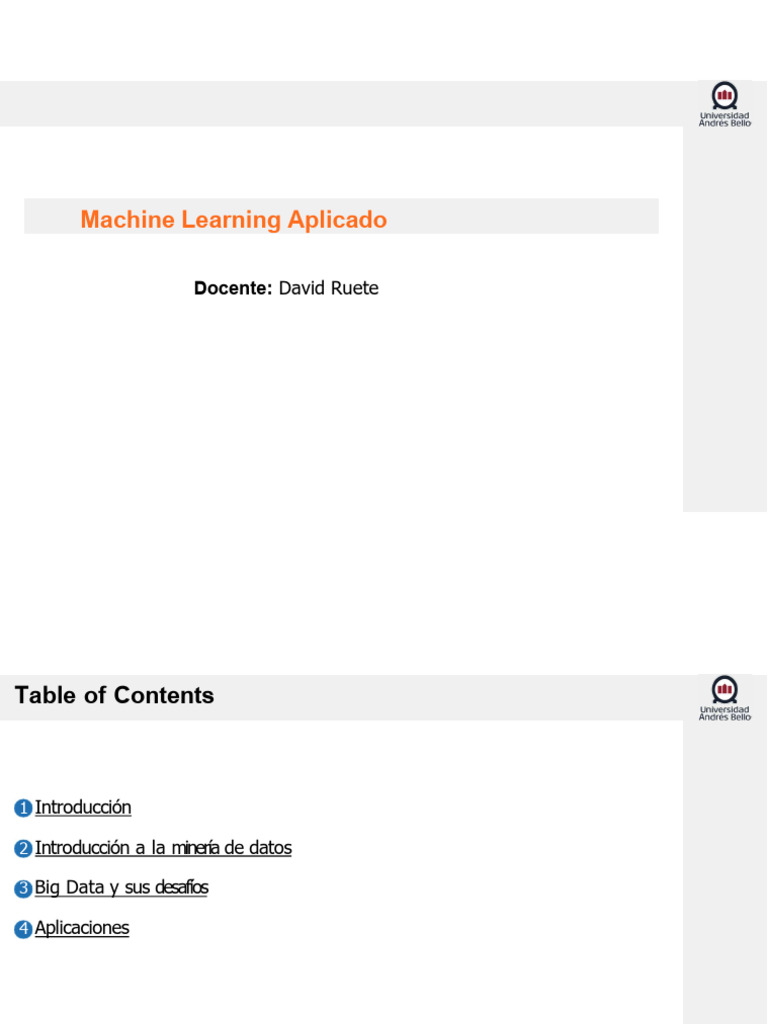 01 Machine Learning Aplicado | PDF | Big Data | Procesamiento de datos