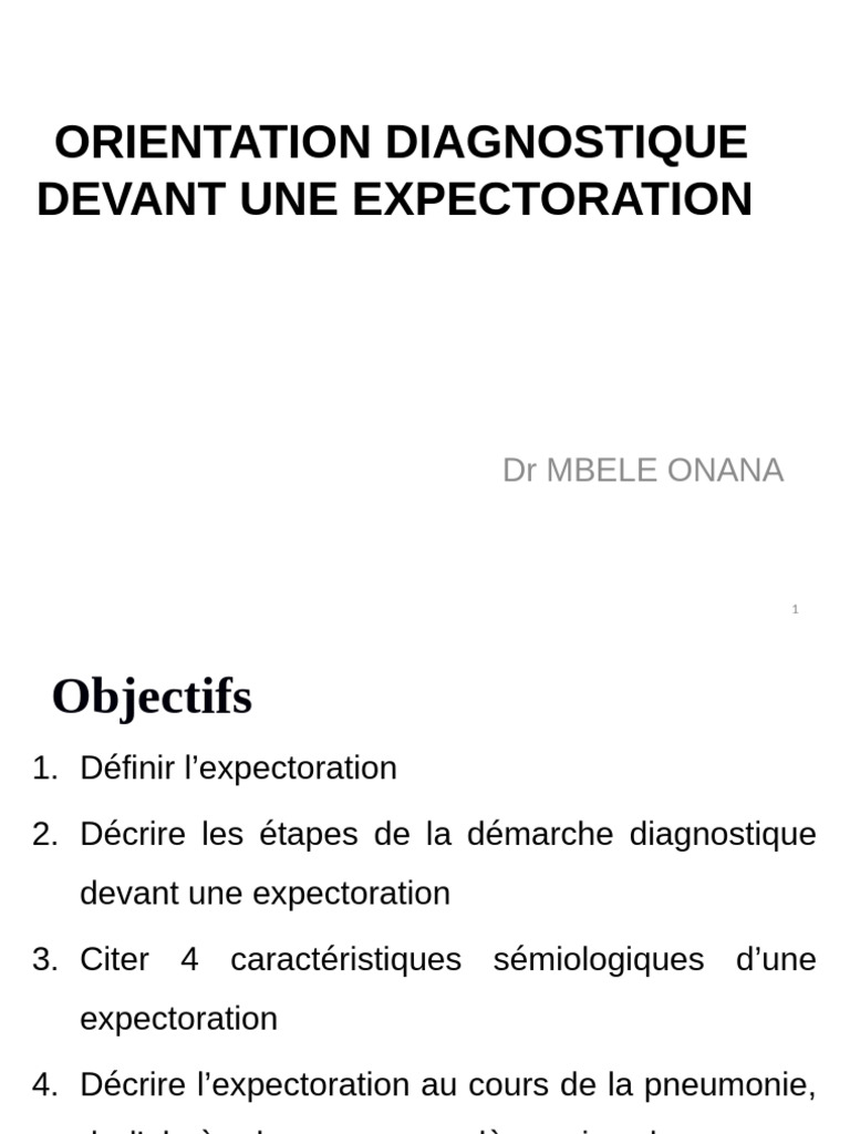 Diagnostic de l'expectoration clinique | PDF | Tuberculose | Poumon