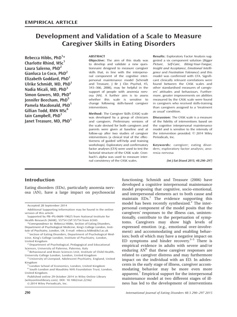 Intl J Eating Disorders - 2014 - Hibbs - Development and Validation of ...