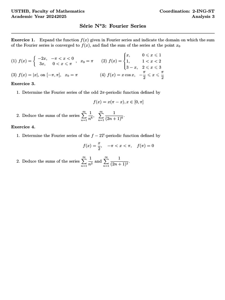 Serie de Fourier TD3 | PDF