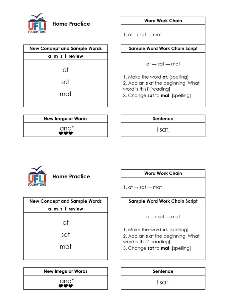 5 HomePractice UFLI-Foundations | PDF