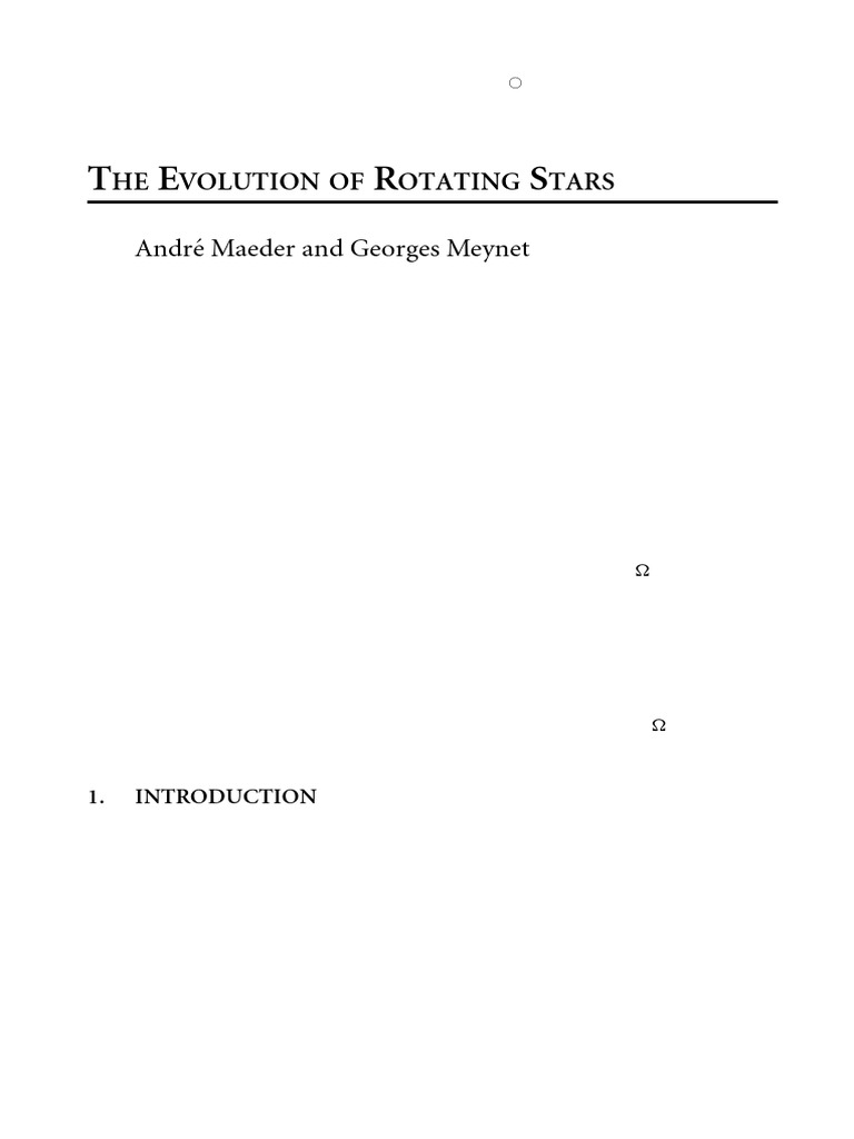 Maedermeynet - Evolution of Rotating Stars | PDF | Stars | Momentum