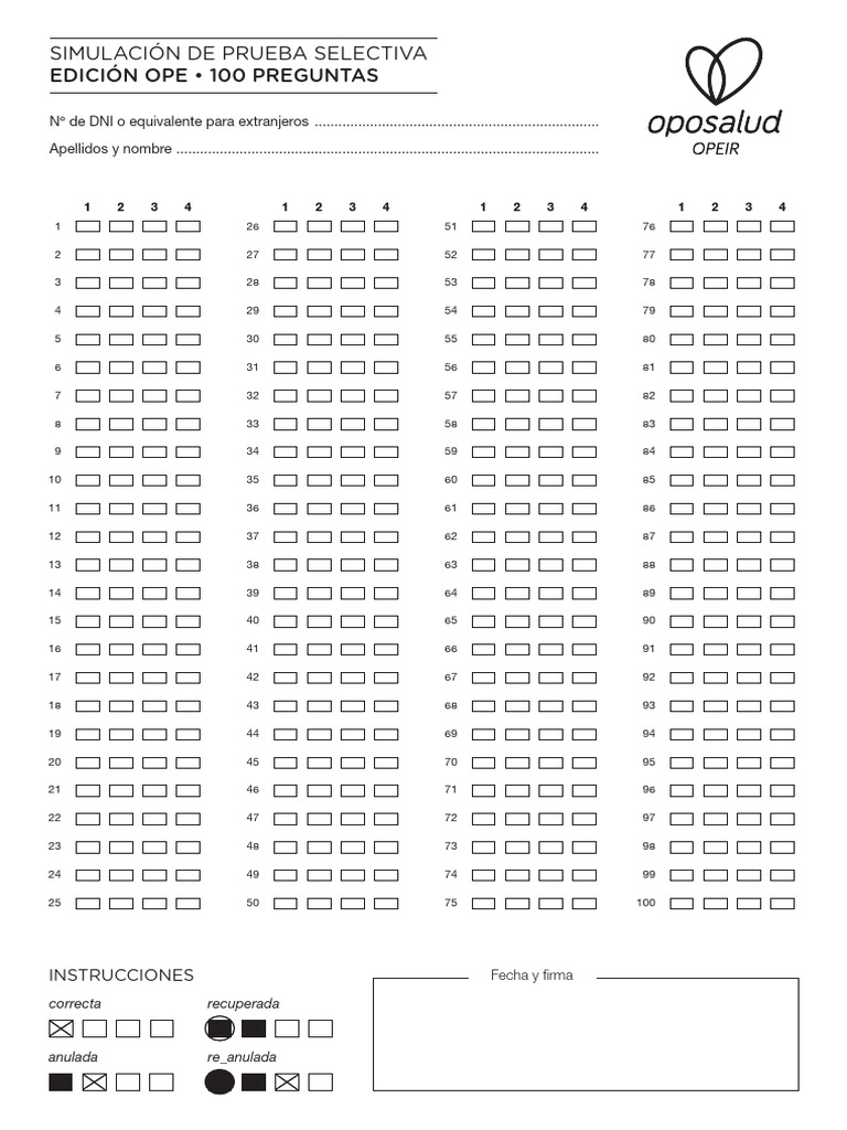 Hoja de Respuestas OPE | PDF