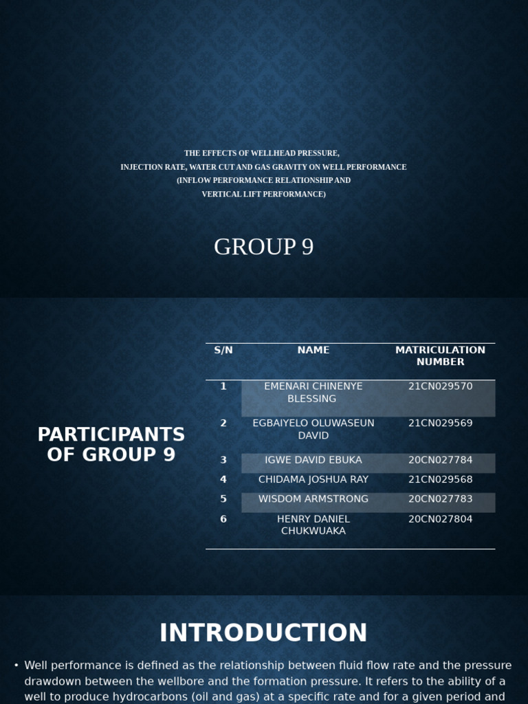 Presentation9 - The Effects of Wellhead Pressure - Injection Rate - Water Cut and Gas Gravity On ...