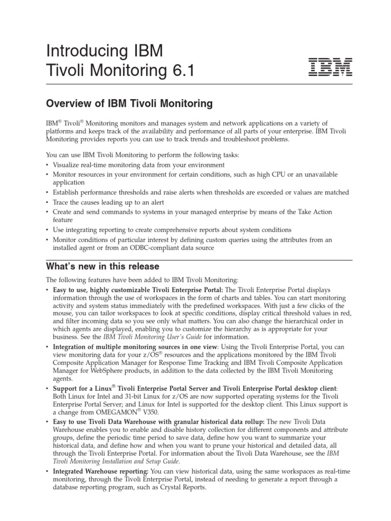 Introducing IBM Tivoli Monitoring 61 | PDF | Operating System | Server ... Introducing IBM Tivoli Monitoring 61 | PDF | Operating System | Server ...