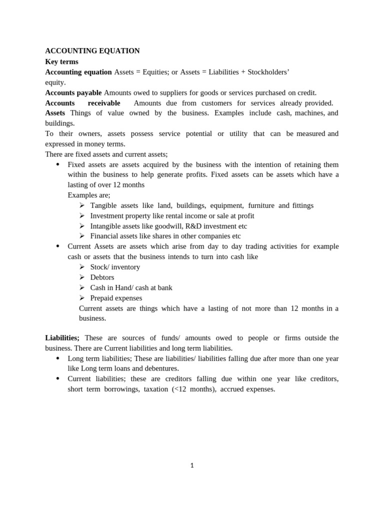 Practice On Accounting Equation | PDF | Equity (Finance) | Financial ...