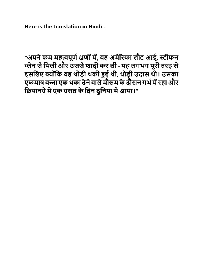 Here Is The Translation in Hindi | PDF