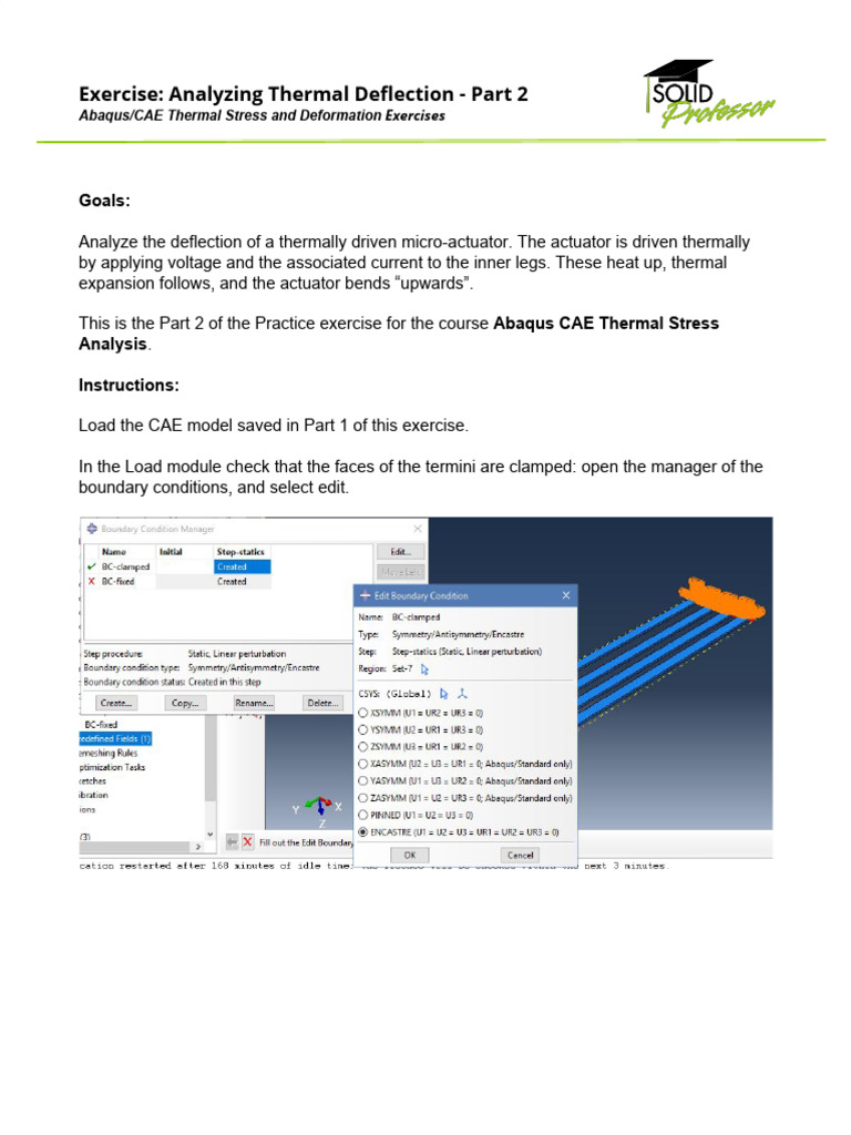 Exercise Analyzing Thermal Deflection Part 2 | PDF