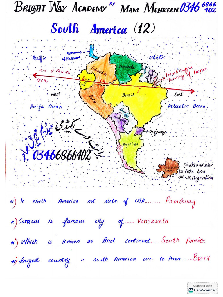 South America Important Notes For Assistant Junior Traffic Warden ...