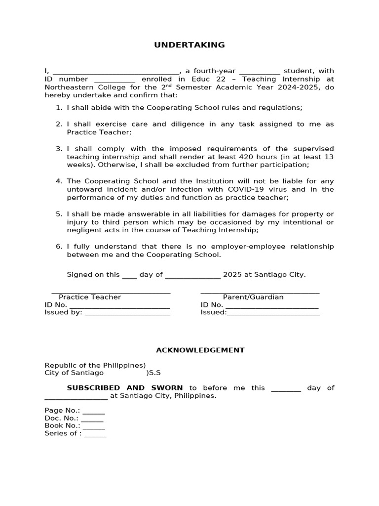 UNDERTAKING-OF-PT | PDF | Private Law | Common Law