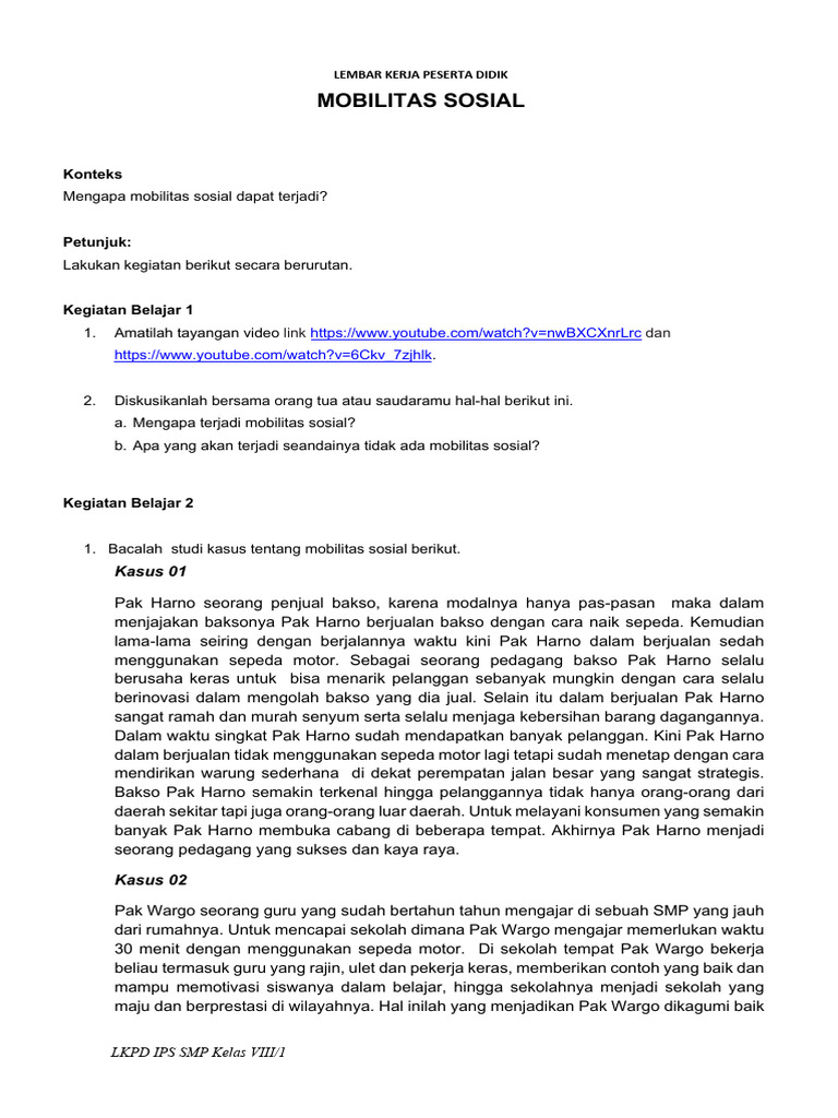 LKPD RPP Mobilitas-Sosial-Sunar | PDF