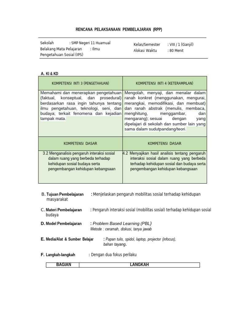 RPP PMM Instruksi Yang Adaptif Upload | PDF