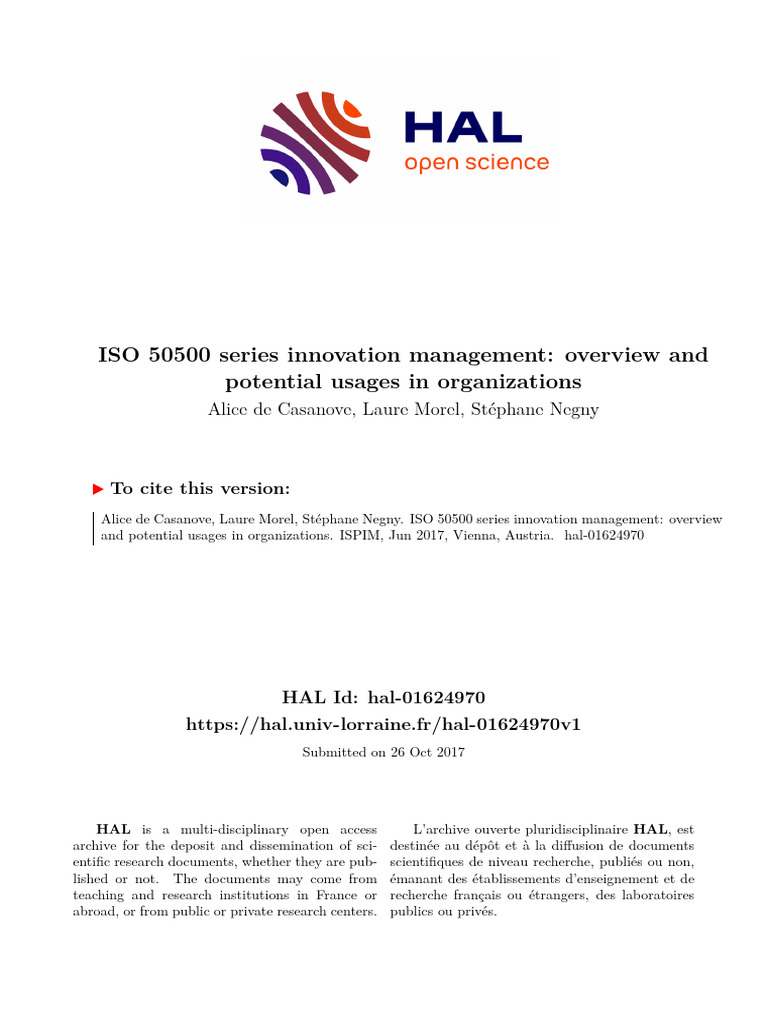 ISO 50500: Innovation Management Overview | PDF | Innovation ...