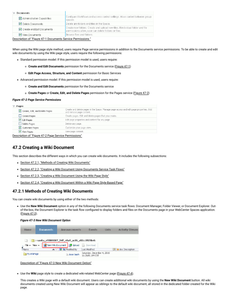 Wiki Document Creation & Permissions | PDF