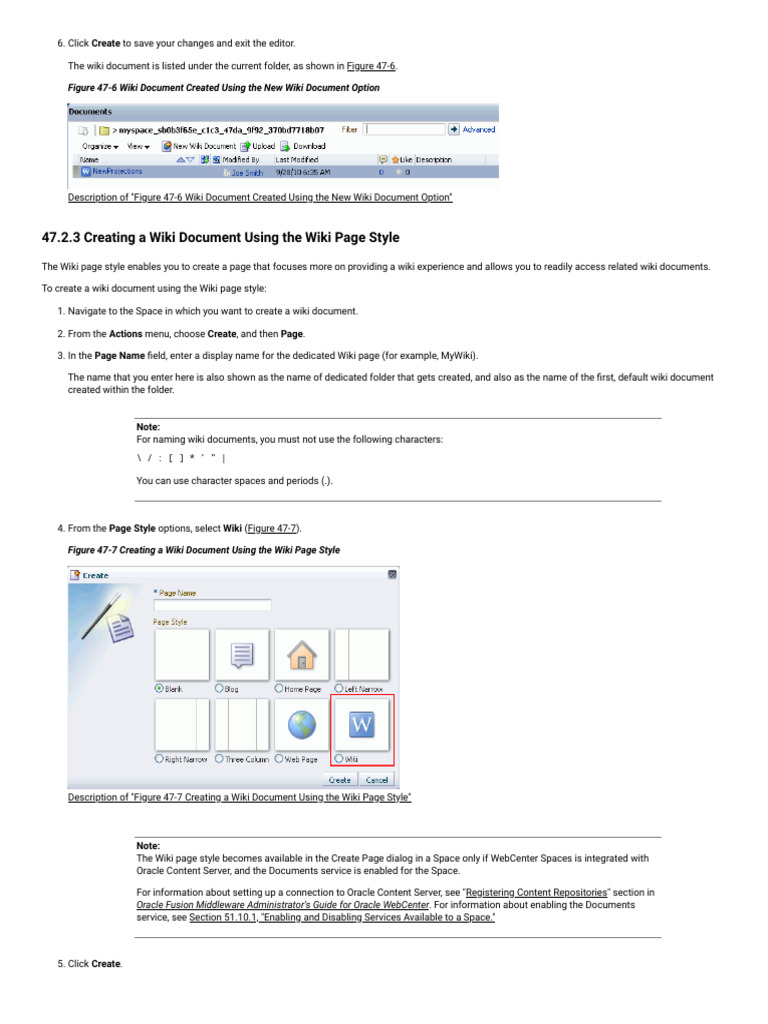 Create a Wiki Document in WebCenter | PDF