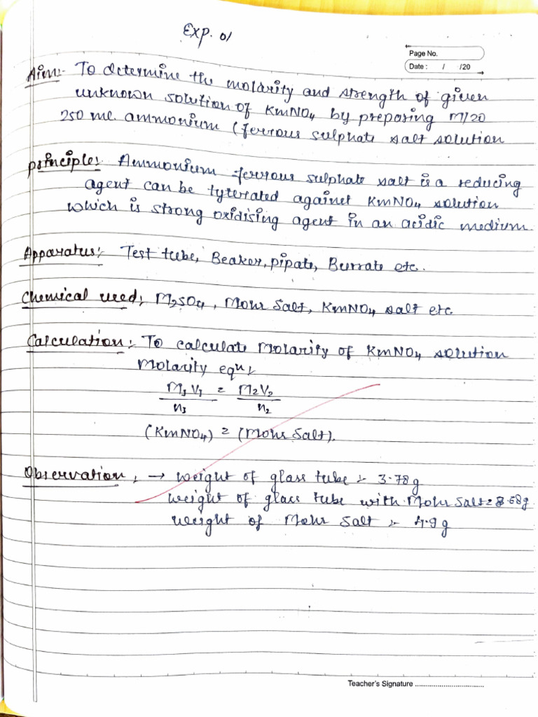 Chemistry Lab Manual Work (2024-25) | PDF